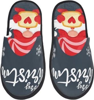 Generic Pantoufles DHiver Trois Adorables Gnomes De No&euml;l R&eacute;utilisables Pantoufles De Voyage Cozy Hiver Chausson Pour H&ocirc;tel Spa Femmes L