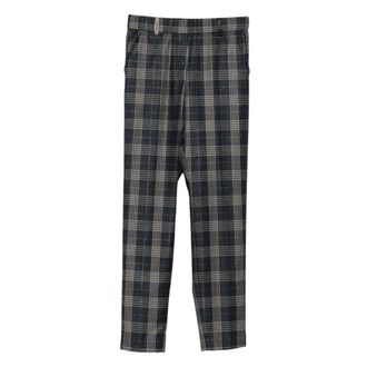 PESERICO Hose mit Lurex-Detail und Karomuster - - Trousers - Damen - Blau - L