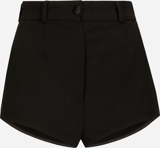 Dolce & Gabbana Kurze Hose Im Panty-design Mit Hohem Bund Aus Wolle - Frau Hosen Und Shorts Schwarz 46