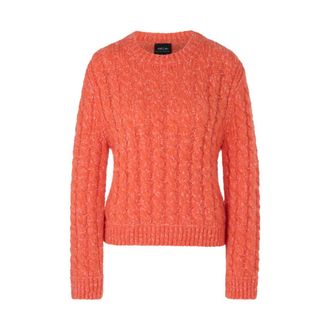 Marc Cain Pull en maille torsad&eacute;e bicolore - Femme - Pulls - Orange - Taille: 38 FR