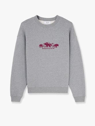 Maison Kitsun&eacute; Cotton sweatshirt with embroidered logo on the front - MAISON KITSUNE - gender_Man
