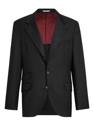 Brunello Cucinelli blazer &agrave; rayures - Noir