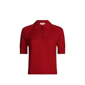 Victoria Beckham T-shirt col polo en laine m&eacute;rinos