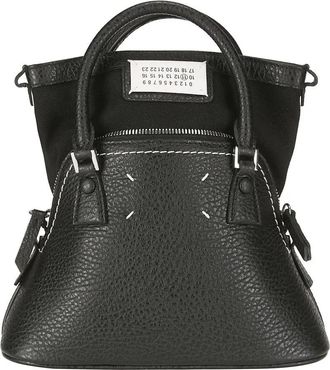 Maison Margiela Crossbody Bags - Black Leather Handbag With Dual Handles - Gr. unisize - in Schwarz - für Damen