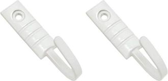 Gardinia Raffhaken Geo, 2 St&uuml;ck, Zum Raffen und Drapieren von leichten Gardinenstoffen, Inkl. N&auml;gel, L&auml;nge: 2,5 cm, Metall, Wei&szlig; (Packung mit 2)