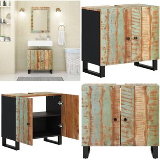 vidaXL Vidaxl - Waschbeckenunterschrank Altholz Massiv und Holzwerkstoff - Waschbeckenunterschrank - Badezimmerm&ouml;bel - Altholz - Vintage M&ouml;bel