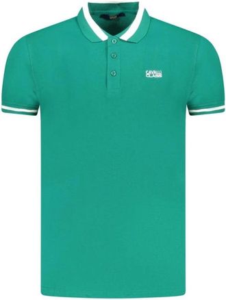 Cavalli Gr&uuml;nes Baumwoll-Poloshirt Klassischer Kragen - - Tops - Herren - Gr&uuml;n - 2XL