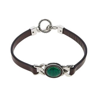 Roberto Cavalli Homme, Accessoires, Brun, Taille: ONE Size Bracelet en pierre Marron Homme Italie