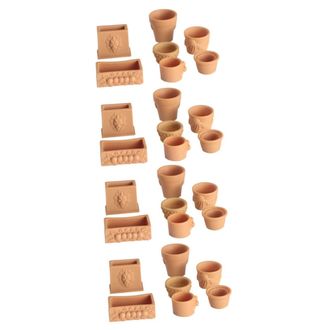 BESPORTBLE 28 St&uuml;ck Teiliges Miniatur Blumentopf Kleine Dekorative Puppenhaus Tont&ouml;pfe Realistische Miniatur Hauspflanzen DIY Feengarten Deko Vielseitige Puppenh