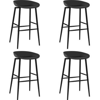 vidaXL Vidaxl - Chaises de bar lot de 4 noir