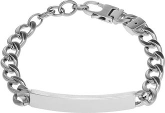 Fossil Drew Herrenarmband aus Edelstahl mit Karabinerverschluss, Grau