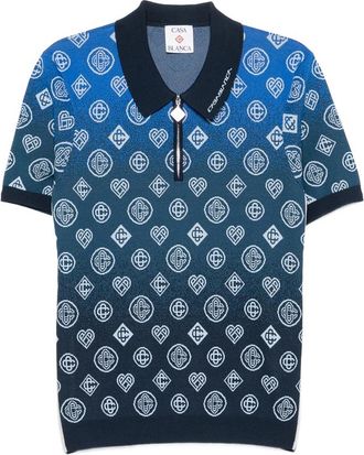 Casablanca Monogram-jacquard Polo Shirt