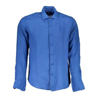 La Martina Homme, Chemises, Bleu, Taille: M Chemise en lin bleue