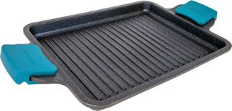 Arcos Grillpfanne Antihaftbeschichtung Aluminium 34x26 cm f&uuml;r alle Herdarten, Silikongriffe, Energiesparend, Sp&uuml;lmaschinenfest, Serie Thera