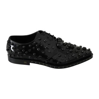Dolce & Gabbana Schwarze Lackleder Schn&uuml;rschuhe - - Shoes - Damen - Schwarzk - 40 EU