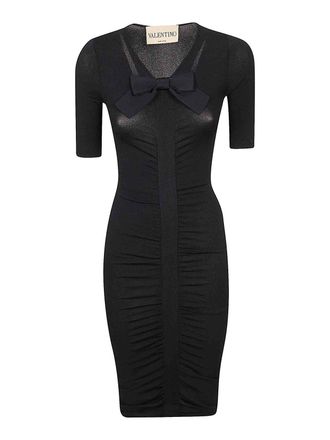 Valentino Garavani Robe Au Genou - Noir