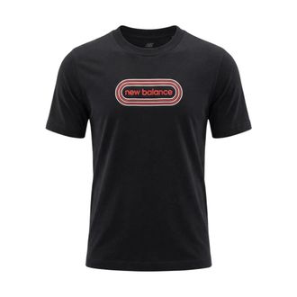 New Balance Homme, Tops, Noir, Taille: 2XL T-shirt imprim&eacute; &agrave; manches courtes et col rond