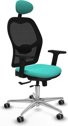 Piqueras y Crespo Chorquera Stuhl mit 2D-Armen, h&ouml;henverstellbarer Lendenwirbelst&uuml;tze und festem Kopfteil, ausgestattet mit Syncro/Traslack und injiziertem Schaumstoff,