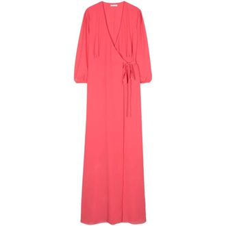 Patrizia Pepe Georgette Wickel-Maxikleid - - Dresses - Damen - Rosa - XS