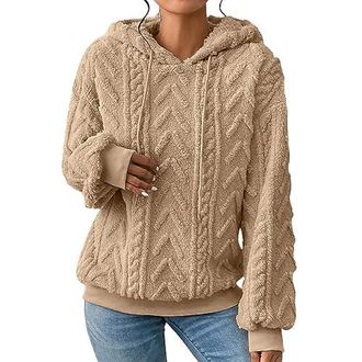 Generic Pull dhiver pour femme - Manteaux et vestes d&eacute;t&eacute; pour femme - Sweat &agrave; capuche pour lautomne et l&eacute;t&eacute; avec poches, marron, 3XL