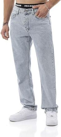 Red Bridge by Diga - Jean - Pantalon Droit en Denim Style 5 Poches - Jean Classique Coupe Droite en Coton pour Loisirs & Usage Quotidien Bleu Clair W30 L32