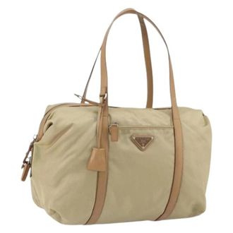Prada Pre-owned Nylon Schultertasche - - Pre-owned - Damen - Beige - ONE SIZE