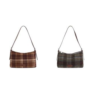 Generic Sac &agrave; bandouli&egrave;re tendance &agrave; carreaux dautomne pour femme en laine m&eacute;lang&eacute;e avec fermeture &eacute;clair, fourre-tout vintage pour un usage quotidien, sac &agrave; 
