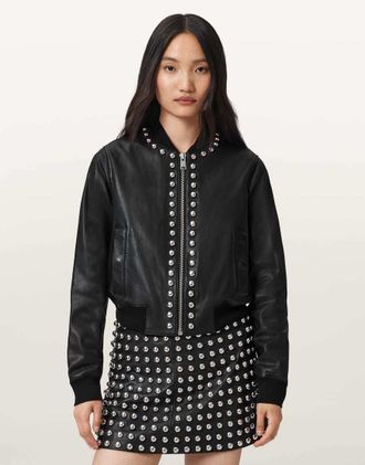 AllSaints Orten Wilder - Bomberjacke in Schwarz