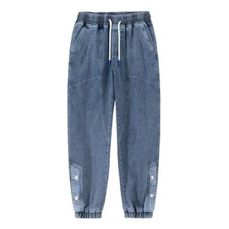 Generic Jean Homme Jeans Homme Jean Broderie Grande Taille Ceinture Coulissante - Pantalon Workwear D&eacute;contract&eacute; Confortable pour Homme Corpulent