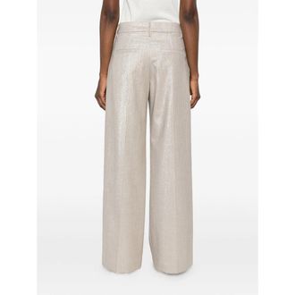 Brunello Cucinelli Pleated Shimmer Trousers - Beige