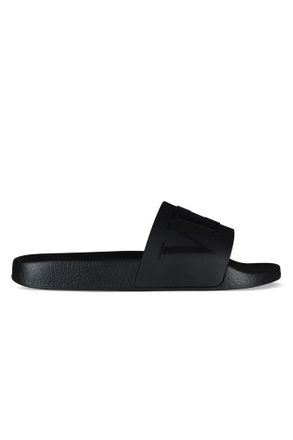 Valentino Garavani Loafer - Black Rubber Flip-Flops With Raised Logo Detail - Gr. 40 (EU) - in Schwarz - f&uuml;r Damen