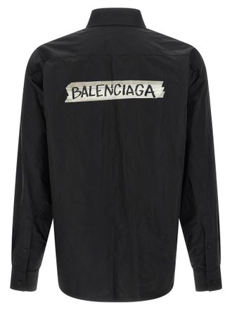 Balenciaga Mens Black Cotton Blouse
