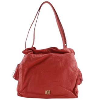 Loewe Pre-owned Flamenco Embossed Leather Shoulder Bag - - Pre-owned - Damen - Rot - ONE SIZE