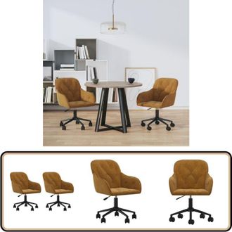 vidaXL Esszimmerstühle 2 Stk. Drehbar Braun Samt - Esszimmerstühle - Drehbare Stühle - Samtstühle - Braune Möbel - Wohnzimmersessel
