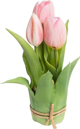 Botanic-Haus k&uuml;nstliche Tulpe/k&uuml;nstliches Tulpenarrangement selbst stehend mit 2 Tulpen und 1 Tulpenknospe Farbe: Pink real-Touch