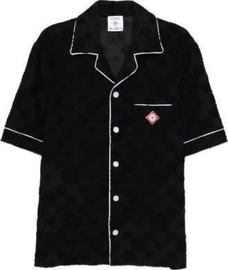 Casablanca Homme, Chemises, Noir, Taille: XL Chemise Imprim&eacute;e &agrave; Manches Courtes