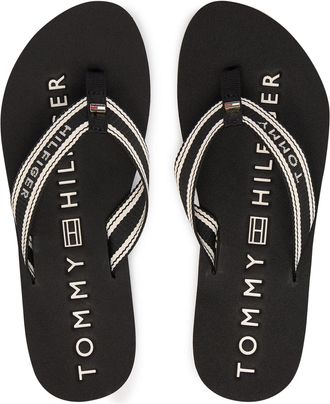 Tommy Hilfiger Zehentrenner Tommy Hilfiger Th Webbing Summer Sandal FW0FW09193 Schwarz