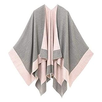 Generic Poncho Femme Hiver Chaud Chale Femme Hiver Chaud Cape Femme Pour la ville Ch&acirc;le &Eacute;l&eacute;gant Coloris Contrast&eacute;s Coupe-Vent Automne-Printemps