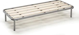 Talamo Italia Einzelbettgestell Mariaelena, orthopädisches Untergestell mit gehobelten Lattenrosten, 100 % Made in Italy, 80 x 190 x 31 cm