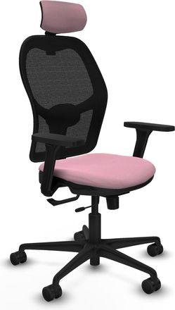 Piqueras y Crespo Rosada Chorquera Schreibtisch mit 3D-Armlehnen, h&ouml;henverstellbarer Lendenwirbelst&uuml;tze und h&ouml;henverstellbarem Kopfteil und Neigungsverstellung, ausgest