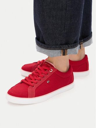 Tommy Hilfiger Sneakers aus Stoff Th Low Vulc FW0FW09390 Rot