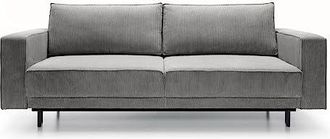 Selsey Sofa mit Schlaffunktion Rodario mit Bettkasten, Easy-Clean-Cordbezug in Grau