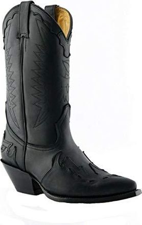 Grinders Arizona Hi Unisexe Noir Cuir Cubain Talons Western Cowboy Danse Bottes 43