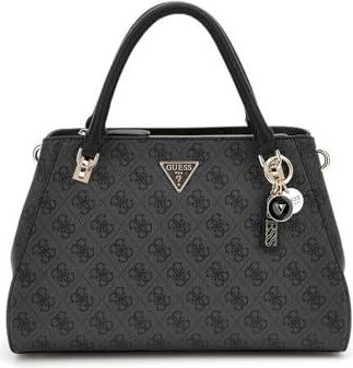 Guess Noelle II Luxury Satchel, Cartable, bandoulière Femme, Logo Charbon, Taille Unique
