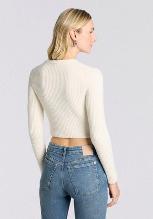 HUGO BOSS Rundhalspullover Skitty mit Wollanteil, Slim Fit, cropped