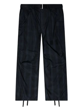 sacai Karierte Hose mit Schnalle - Schwarz