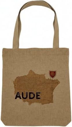 Fabulous Sac Shopping Tote Bag Aspect Lin - Aude 11 Departement Carcassonne Carte Ancienne Occitanie - Sac de Courses Toile Epaisse 360g Beige Naturel Cabas Po
