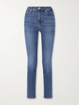 Frame Denim The Pencil Hoch Sitzende Skinny Jeans - Blau