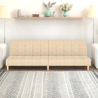 vidaXL Schlafsofa 2-Sitzer Creme Stoff Vidaxl