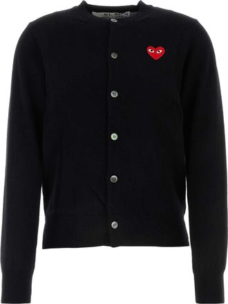 Comme Des Gar&ccedil;ons u Round-neck Cardigan Red Emblem Knit